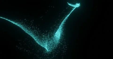 abstract 3d animation with blue particle... | Stock Video | Pond5