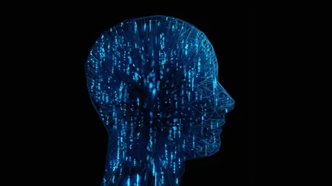 Abstract 3D Animation of Human Face | Stock Video | Pond5