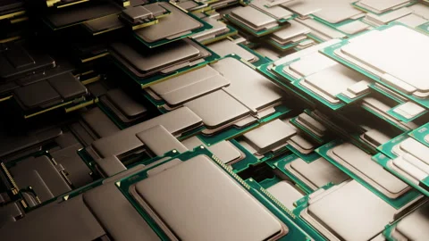 Abstract 3D CGI Animation of CPU Compute... | Stock Video | Pond5