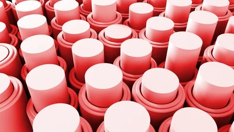 Abstract 3d cylinder shapes background r... | Stock Video | Pond5