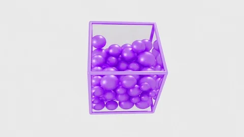 Abstract 3d glass cube with balls inside... | Stock Video | Pond5