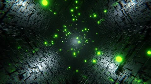 Abstract 3D sci-fi matrix tunnel backgro... | Stock Video | Pond5