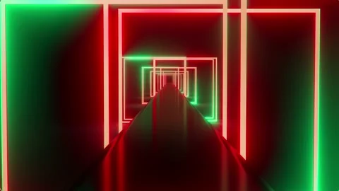 Abstract 4K Animation Futuristic Neon Sq... | Stock Video | Pond5