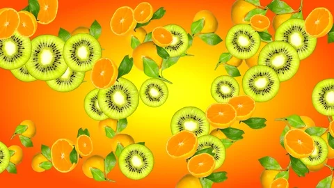 Abstract animated background with fruits | Stock Video | Pond5