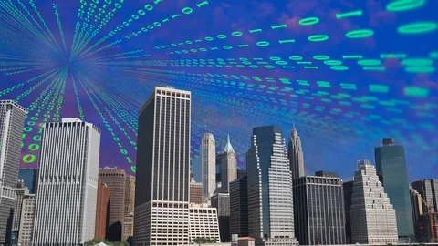 Abstract animation with moving digital n... | Stock Video | Pond5