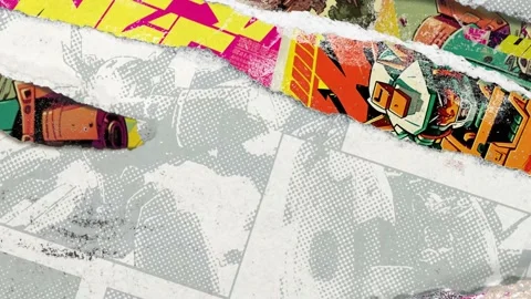 Abstract animation with panel comics pag... | Stock Video | Pond5