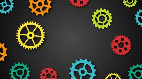 Abstract background with colored gears. ... | Stock Video | Pond5