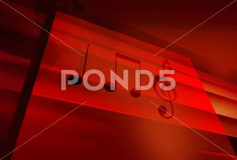 Abstract background with musical notes on red 3d box concept series ...