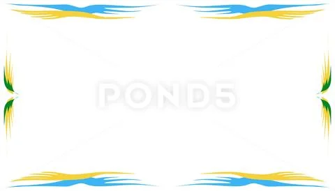 Abstract background with texture frame border with green, blue, yellow ...