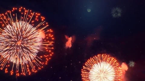 Abstract Big Fireworks Explosion Particl... | Stock Video | Pond5