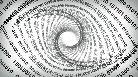Abstract Binary Code Spiral Tunnel Anim... | Stock Video | Pond5