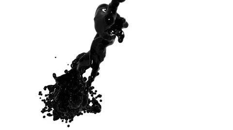 Abstract black flow of fluid on white ba... | Stock Video | Pond5