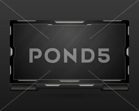 Abstract black stream overlay gui screen panel for video broadcast ...
