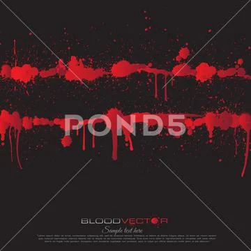 Abstract Blood splatter isolated on Black background, vector design ...