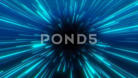 Abstract blue digital flowing warp light speed background Illustration ...