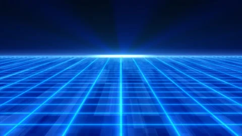 Abstract blue glowing neon laser grid fu... | Stock Video | Pond5