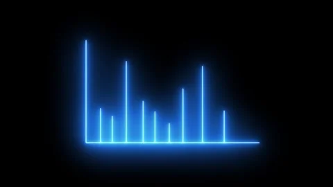 Abstract blue neon bar graph animated on... | Stock Video | Pond5
