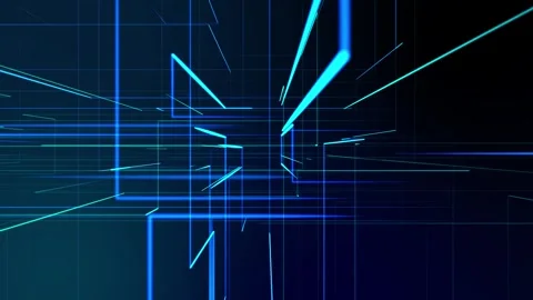 abstract blue neon lights fast motion an... | Stock Video | Pond5