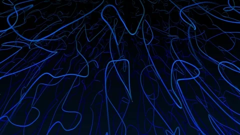 Abstract blue neon scribble shaped ropes... | Stock Video | Pond5