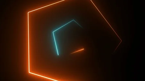 Abstract Blue Pentagon shape Neon Backgr... | Stock Video | Pond5