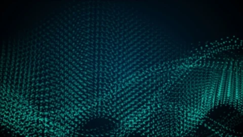 Abstract blue sci-fi dotted line waves v... | Stock Video | Pond5