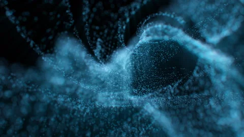 Abstract blue wave particles, 3d renderi... | Stock Video | Pond5