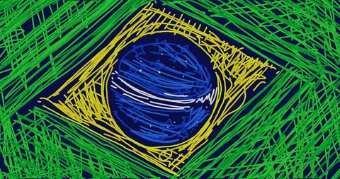 Abstract Brazil Flag 2D animation | Stock Video | Pond5