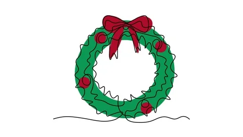 Christmas Wreath Drawing Stock Videos – Royalty-Free HD & 4K Videos | Pond5