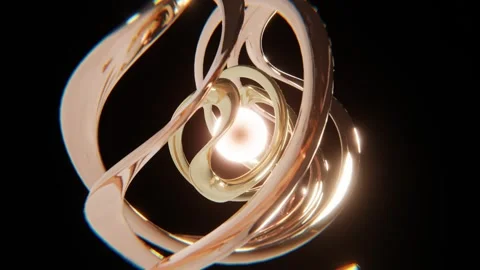 Abstract chrome shape background. Golden... | Stock Video | Pond5