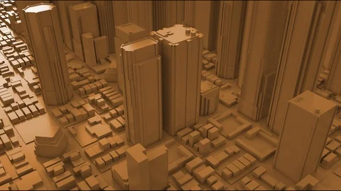 Abstract City Render. Skyline aerial vie... | Stock Video | Pond5