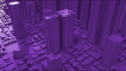 Abstract City Render. Skyline aerial vie... | Stock Video | Pond5