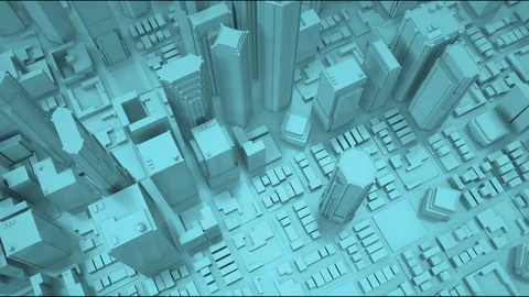 Abstract City Render. Skyline aerial vie... | Stock Video | Pond5