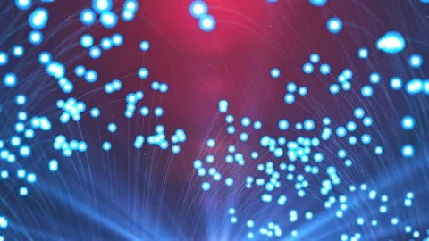 Abstract cyber data line and node system | Stock Video | Pond5