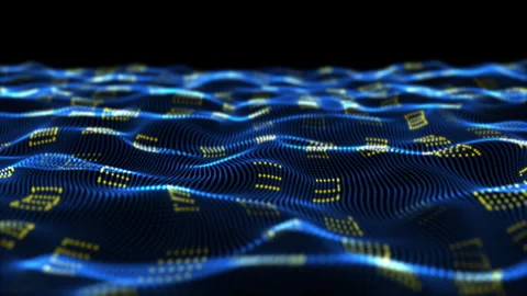 Abstract digital blue color wave big dat... | Stock Video | Pond5