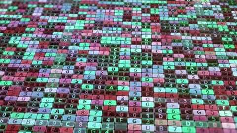 Abstract digital grid with symbols chang... | Stock Video | Pond5