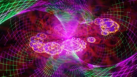 Abstract dynamic animation of a neon cyb... | Stock Video | Pond5