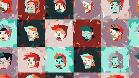 Abstract Faces Pattern Stock Videos – Royalty-Free HD & 4K Videos