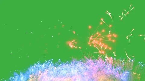 Abstract Firework on green chroma key ba... | Stock Video | Pond5