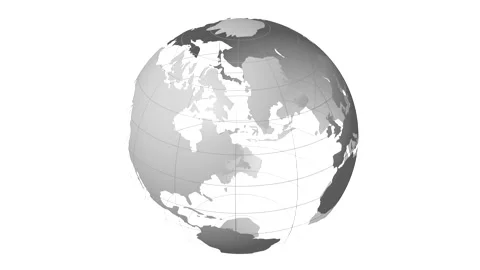 abstract gray globe planet earth on whit... | Stock Video | Pond5