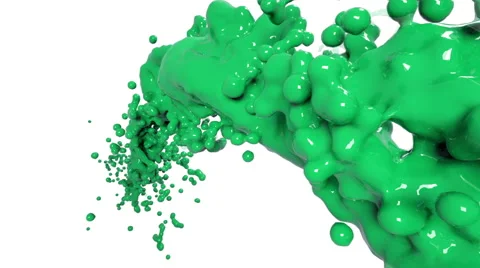 Abstract green flow of fluid on white ba... | Stock Video | Pond5