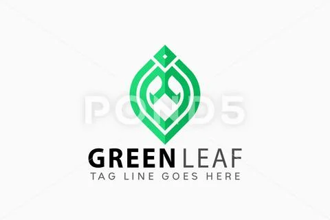 Abstract Green Leave Logo Design Vector Illustration ~ Clip Art #140052127