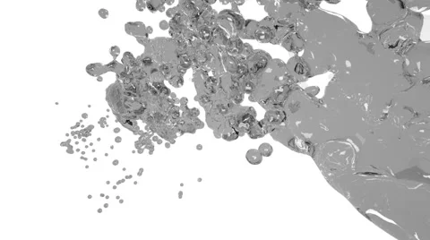 Abstract grey flow of fluid on white bac... | Stock Video | Pond5