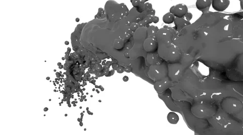 Abstract grey flow of fluid on white bac... | Stock Video | Pond5