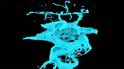 abstract light blue paint splash in slow... | Stock Video | Pond5