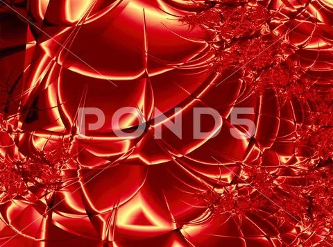 Abstract line drawing in shades of red, digital graphics, background ...