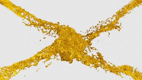 Abstract Liquid Gold Splash on Transpare... | Stock Video | Pond5