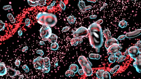 Abstract medical animation of bacteria | Stock Video | Pond5