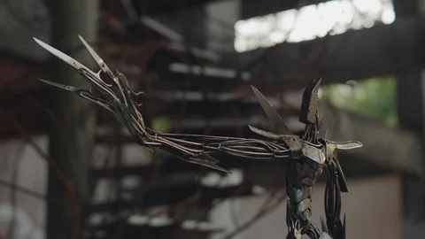 Abstract Metal Human Form Art Installati... | Stock Video | Pond5