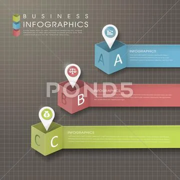 Abstract modern paper location mark infographic elements: Graphic #46060481