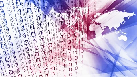 Abstract motion design binary code and w... | Stock Video | Pond5